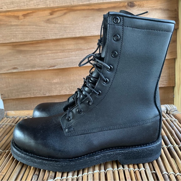 Addison | Shoes | Addison Combat Military Black Leather Vibram Soles ...